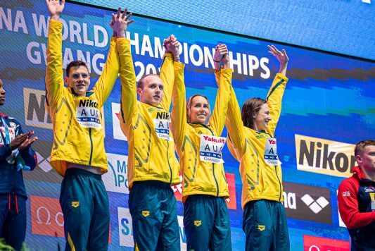 Australia rides Cate Campbell Anchor to Gold in Mixed Medley Relay