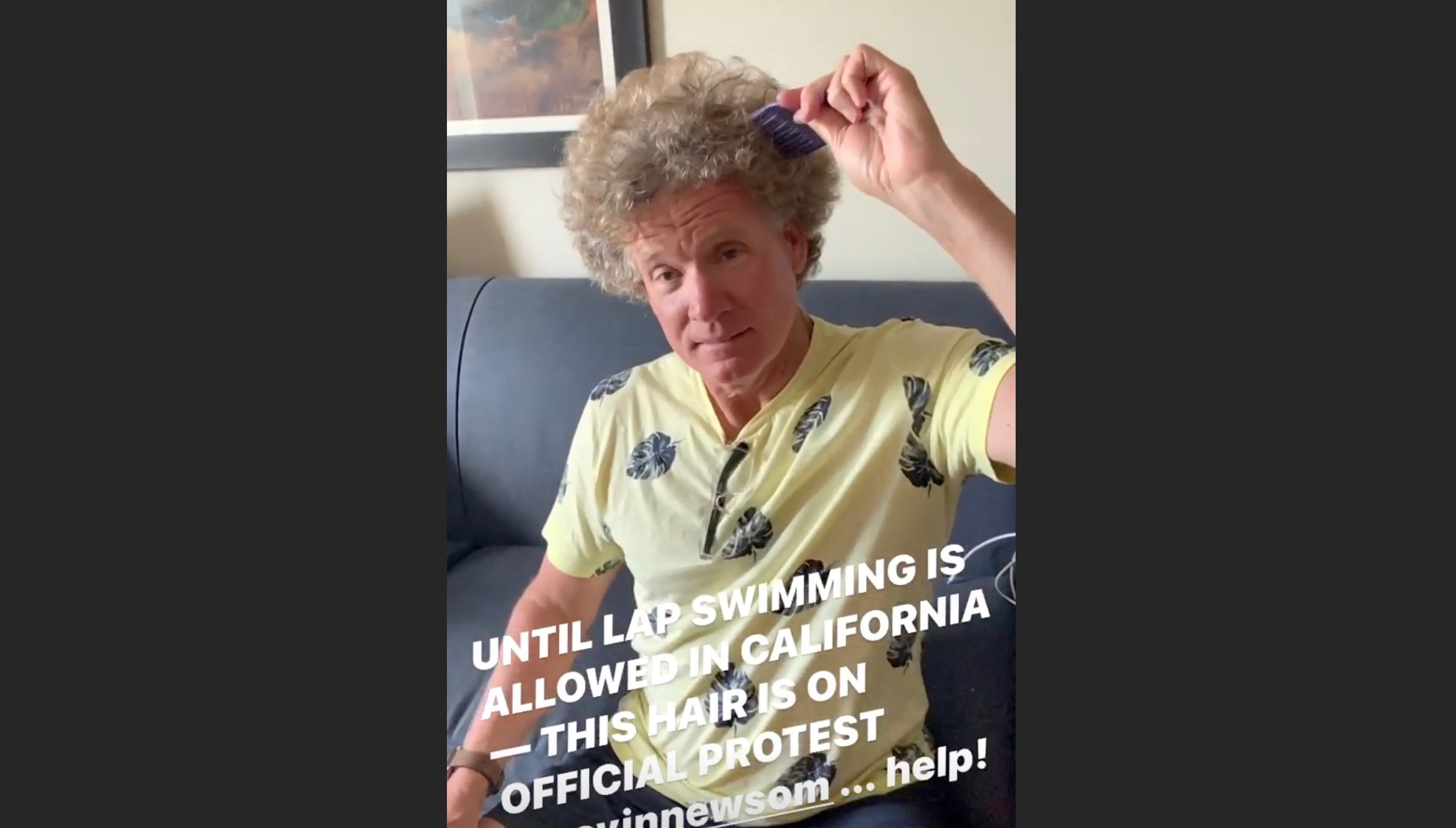 David Marsh Shows Off Hair In Latest Plea to Get Pools Open in California