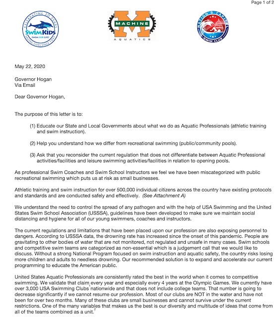 Olympic Swimmers Call on Trump to Assist in Opening of Pools