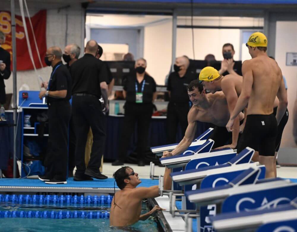 Cal Golden Bears Throw Down 1:14.3 to Win 200 Free Relay; Hoffer 18.06