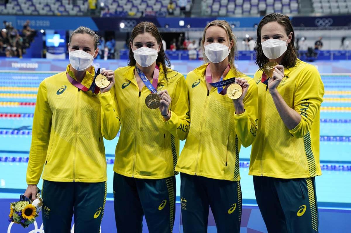 Olympics: It's a Three-Peat and WR For Australia in 400 Freestyle Relay