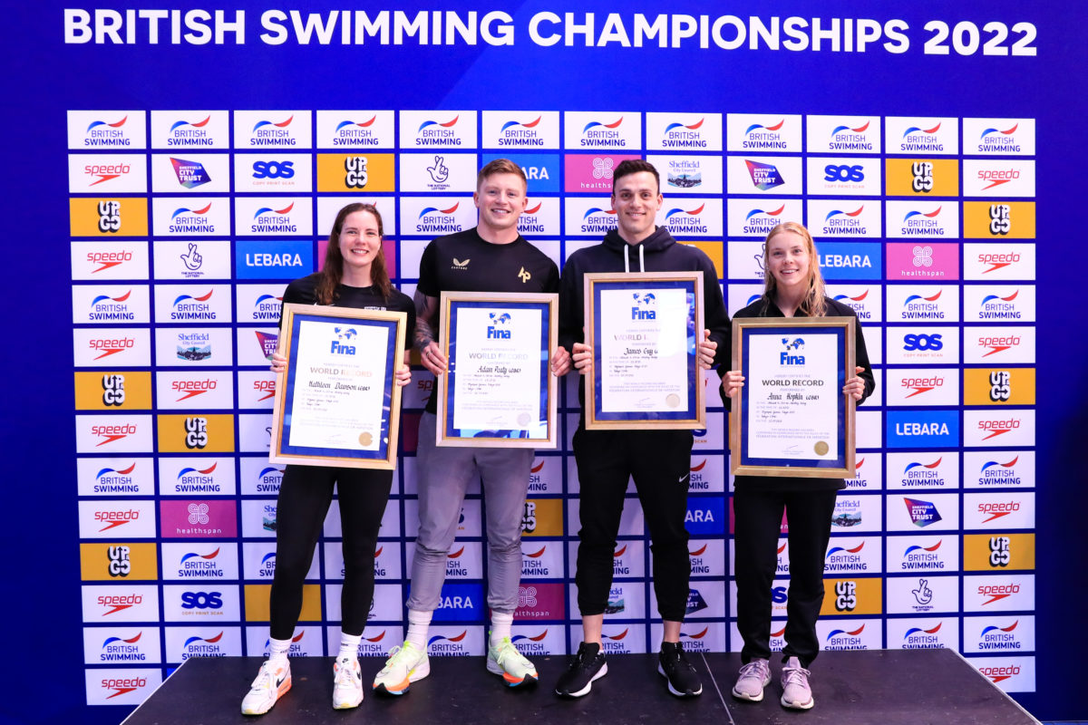 British Mixed Medley Relay Quartet Receive FINA Certificate For WR