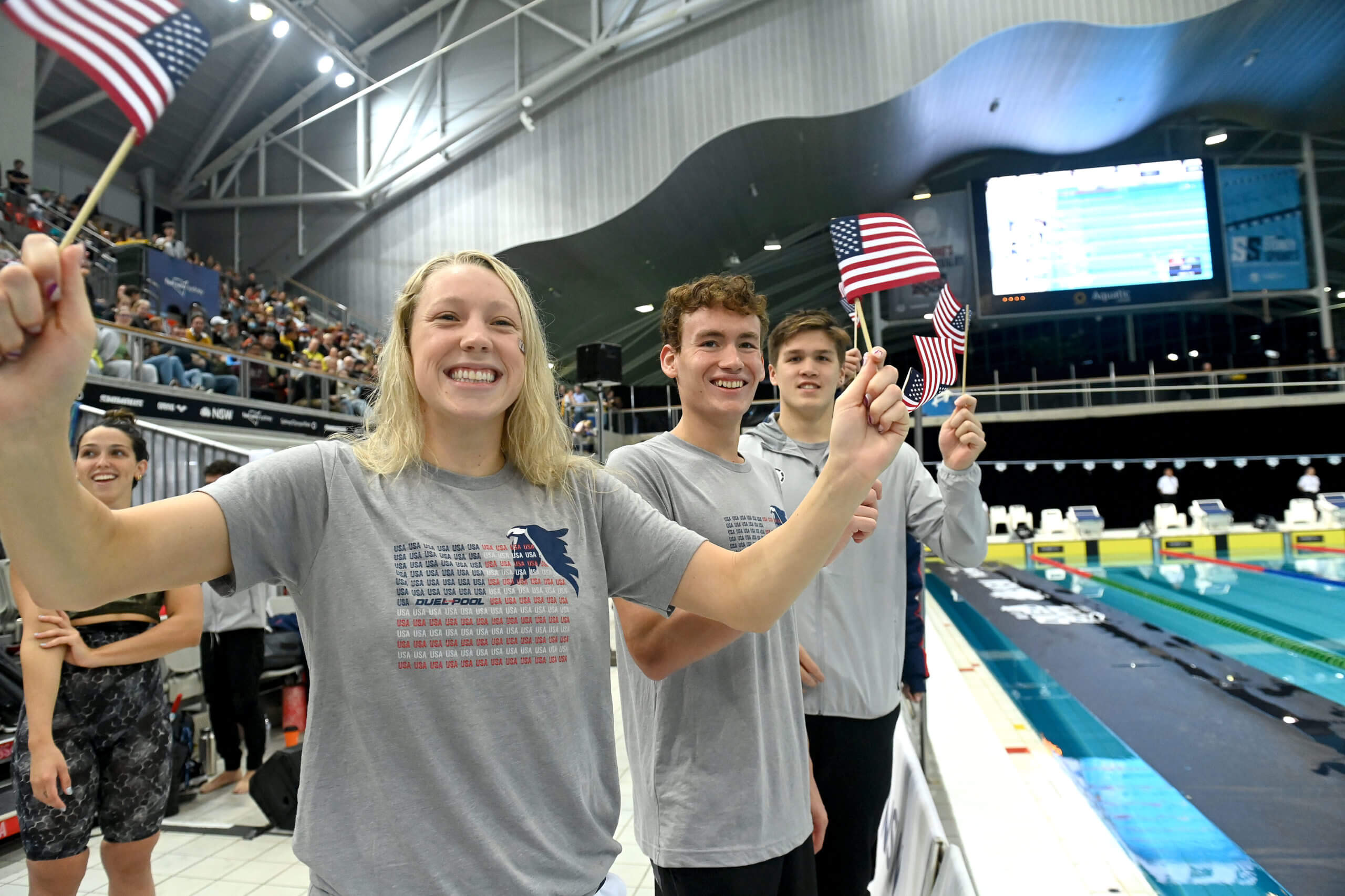 DUEL IN THE POOL: USA Leads Australia 159-148 After Pool Start