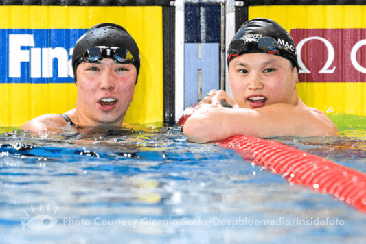 Maggie Mac Neil & Torri Huske Tie For Gold In The 50 Fly