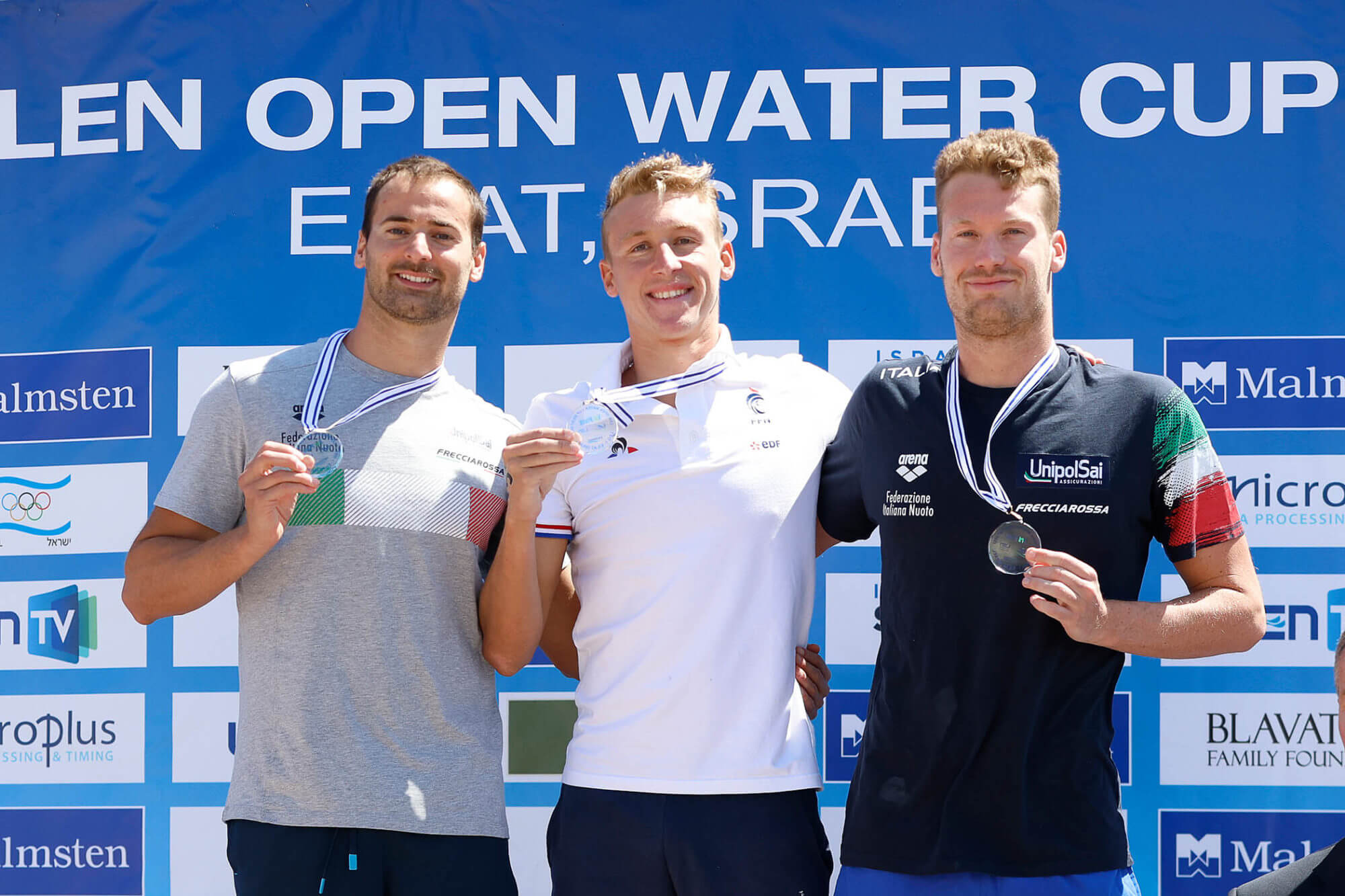 Marc-Antoine Olivier And Ginevra Taddeucci Head LEN Open Water Cup
