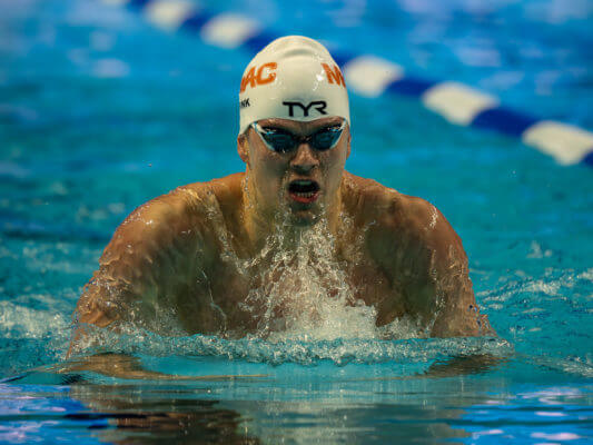 Nic Fink Breaks 1:00 for Top Seed in 100 Breast; Michael Andrew 17th