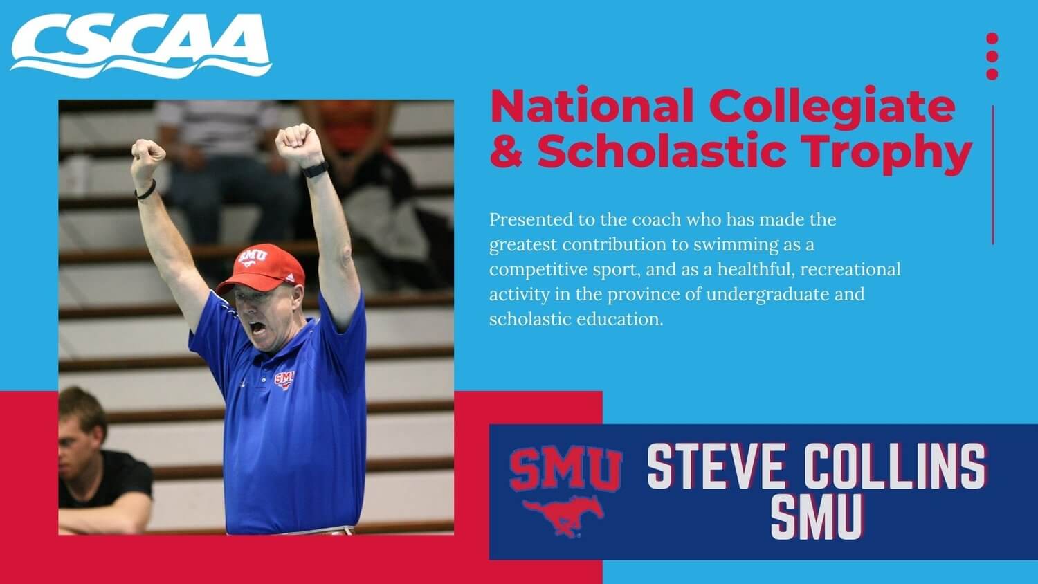 CSCAA Honors Former SMU Coach Steve Collins Highest Honor