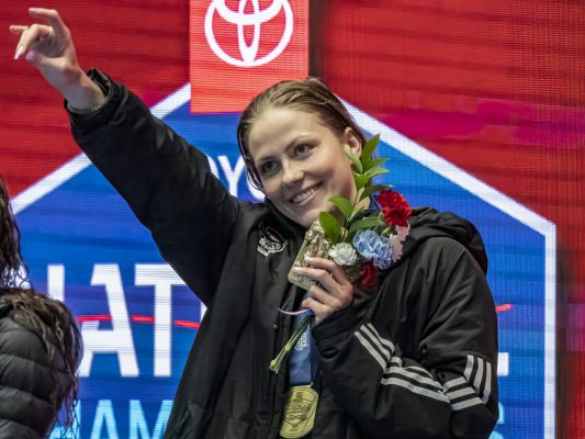 US Nationals: Katharine Berkoff American Record in 50 Backstroke