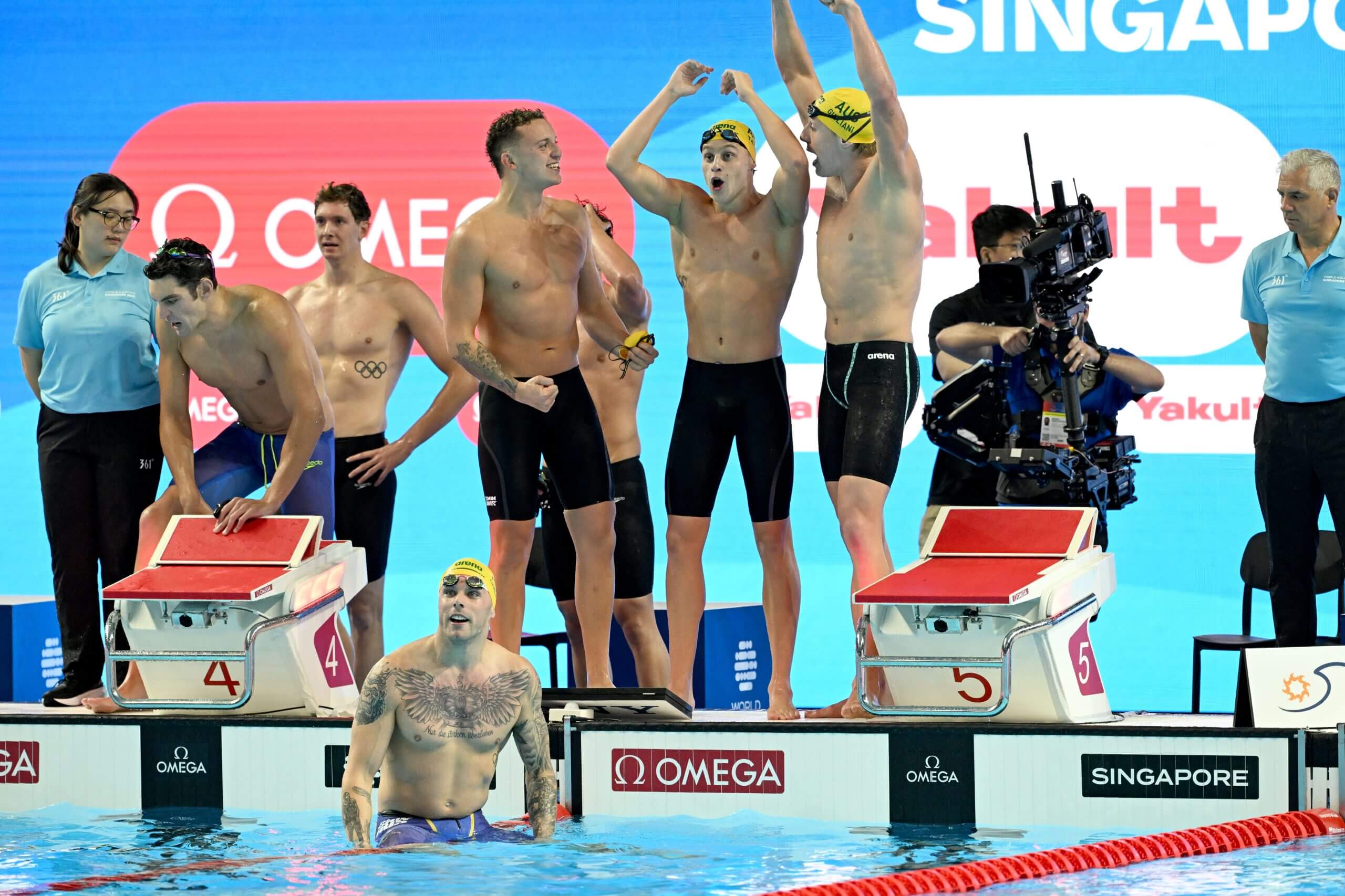 Kyle Chalmers Anchors in 46.53 for Australian Free Relay Sweep